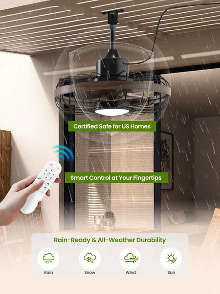 18 Inch Ceiling Fan Smart APP & Remote Control, 6 Speeds, 3 Color Temp ...